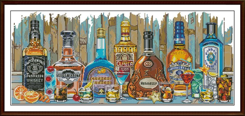 Alcoholic Drinks Cross Stitch Pattern,whiskey,embroidery,brandy,vodka ...