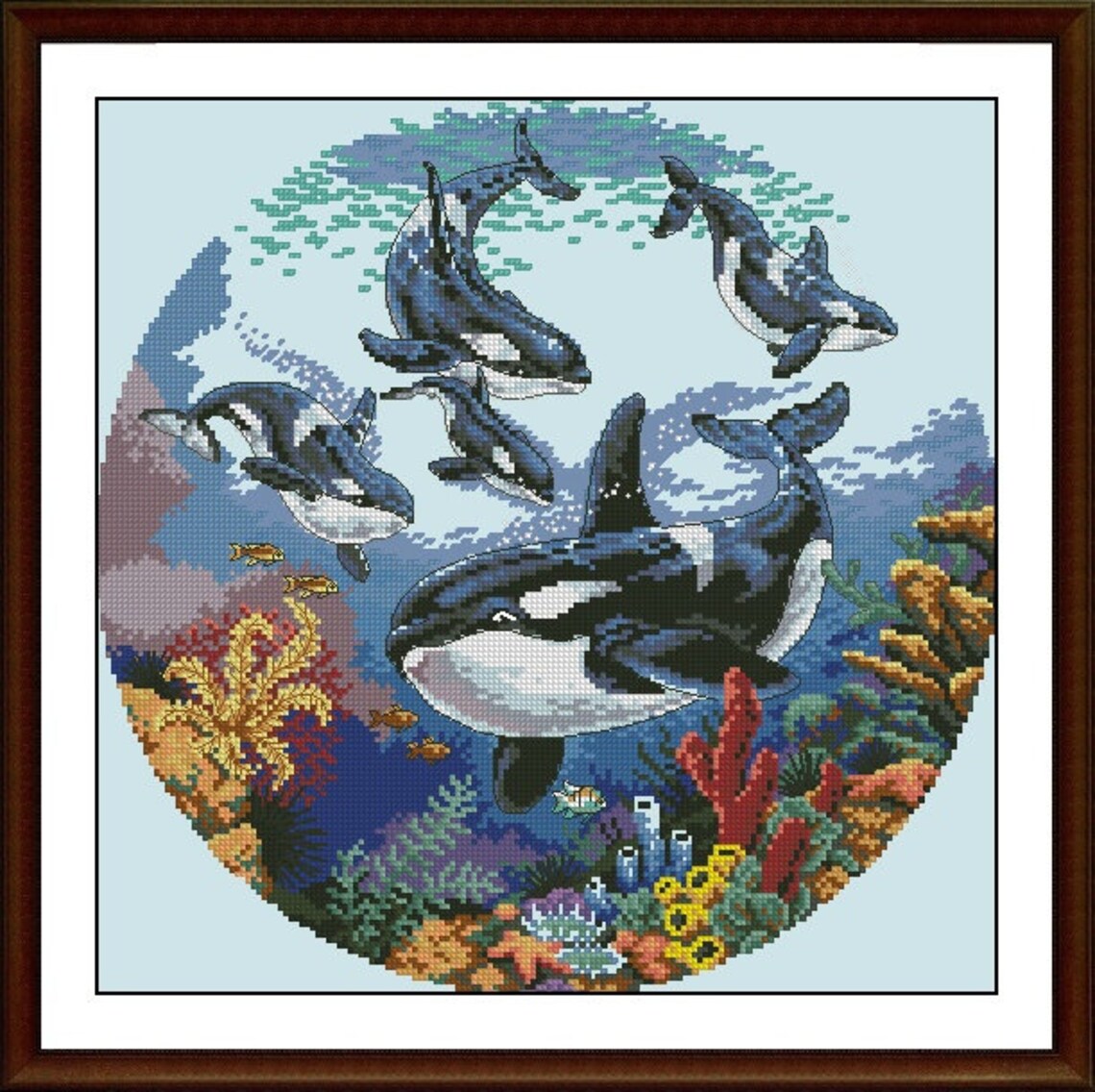 Whales Cross Stitch Pattern: Sea Life Embroidery (PDF) - Etsy