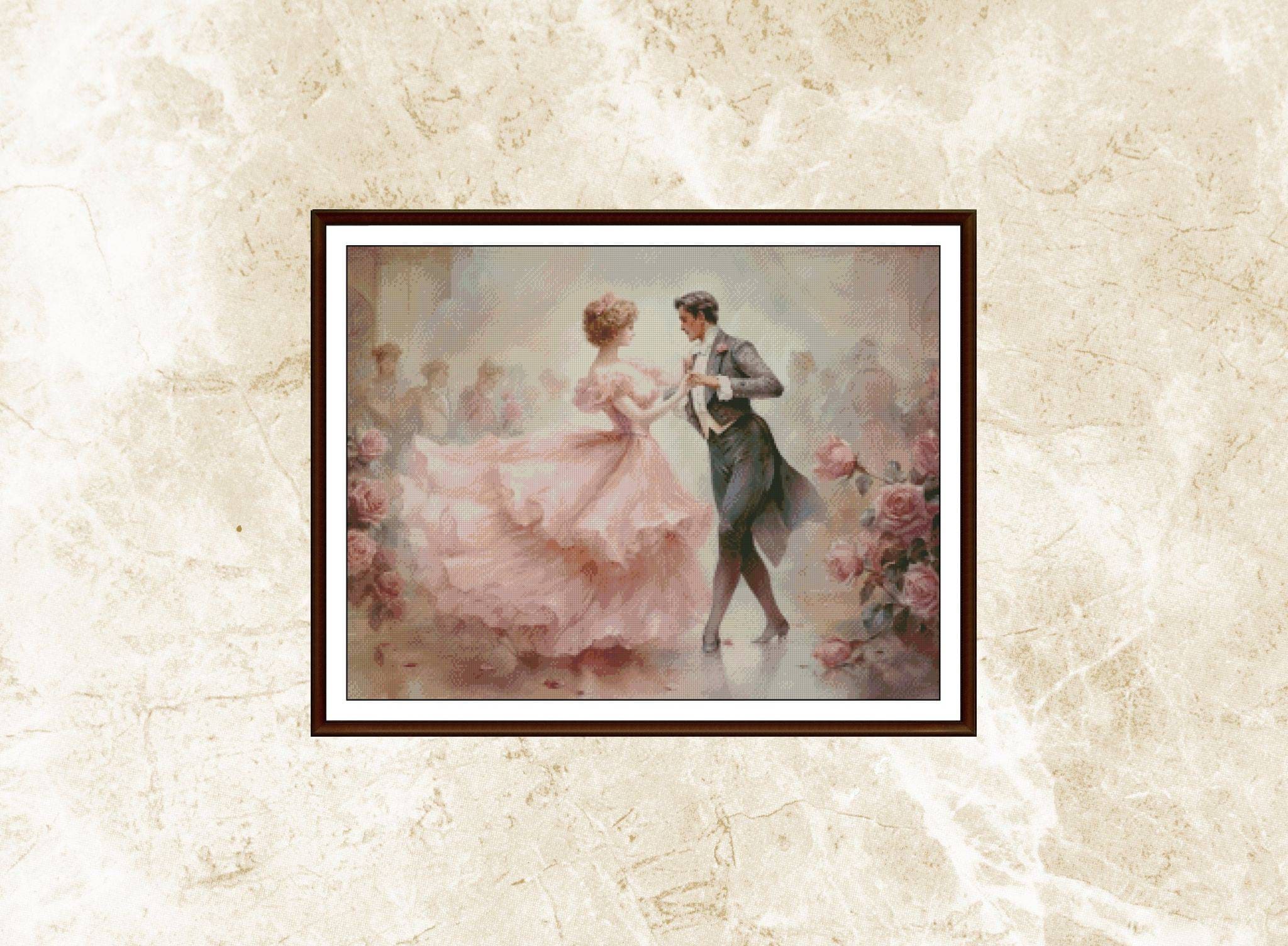 Waltz Cross Stitch Pattern,romantic Couple,pattern Keeper,embroidery ...