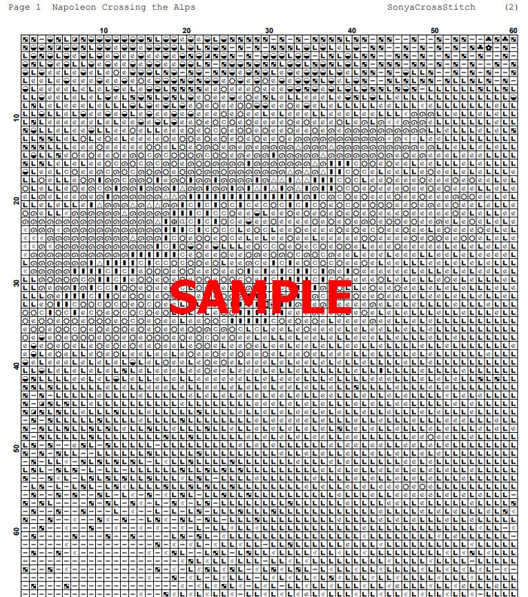 Napoleon Bonaparte Cross Stitch Pattern,napoleon Crossing the Alps ...