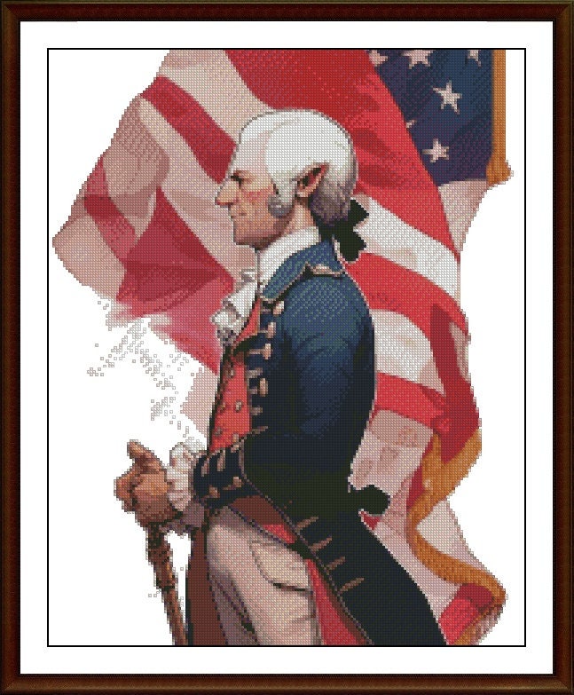 Watercolor Cross Stitch Pattern,george Washington,patriotic Day ...