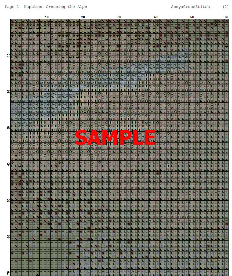 Napoleon Bonaparte Cross Stitch Pattern,napoleon Crossing the Alps ...