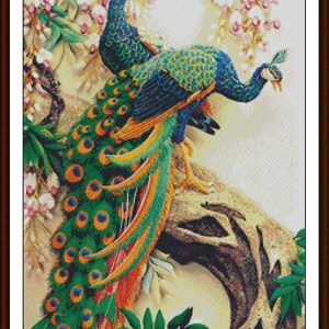 Peacocks Cross Stitch Pattern Beautiful Peacock Counted - Etsy