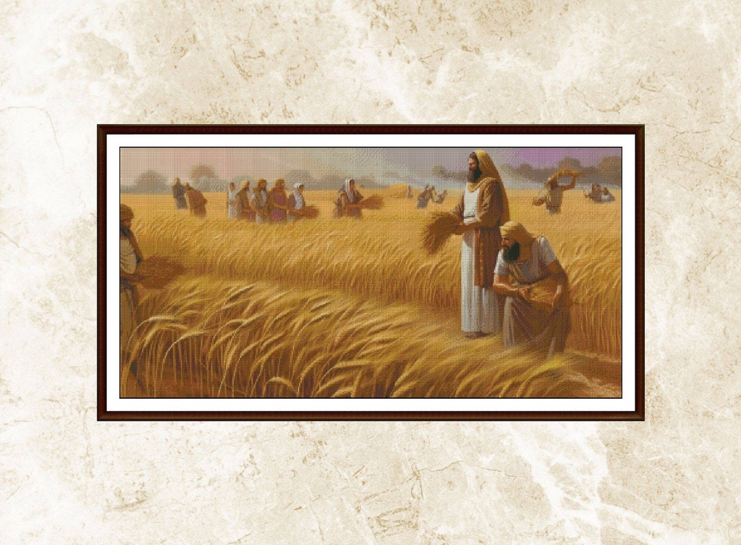 Christ Cross Stitch Pattern,jesus in the Wheat Field,jesus Christ ...