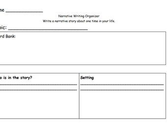 Narrative Writing Graphic Organizer - Etsy