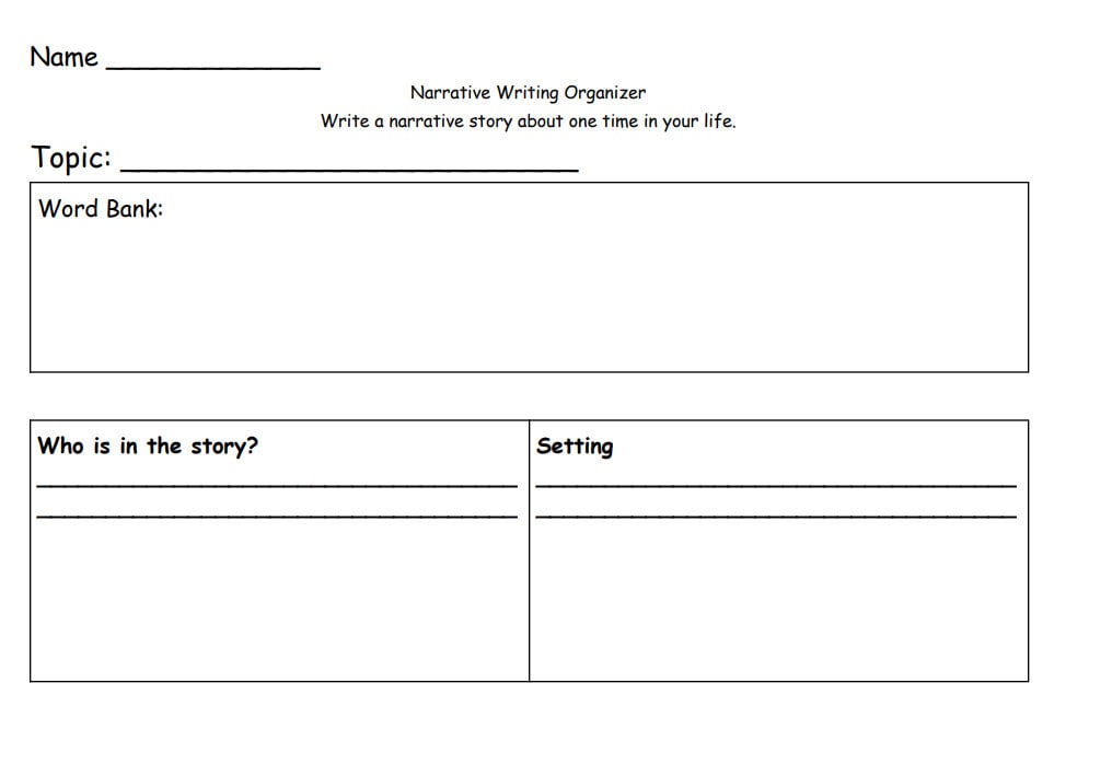 Narrative Writing Graphic Organizer