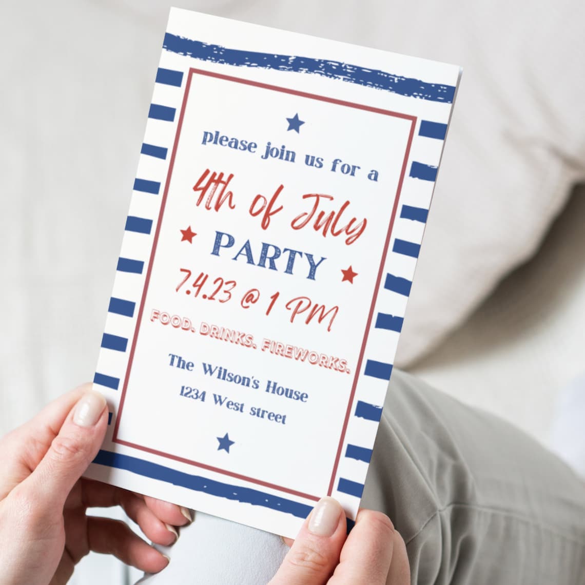 Fourth of July Party Digital Invite, 4th of July Invite Template, 4th ...
