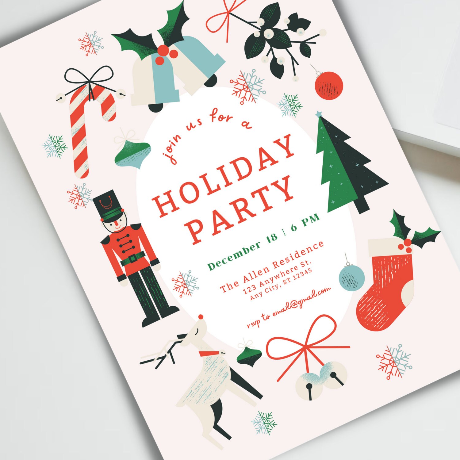 Editable Digital Printable Holiday Party Invite,christmas Party Invite ...