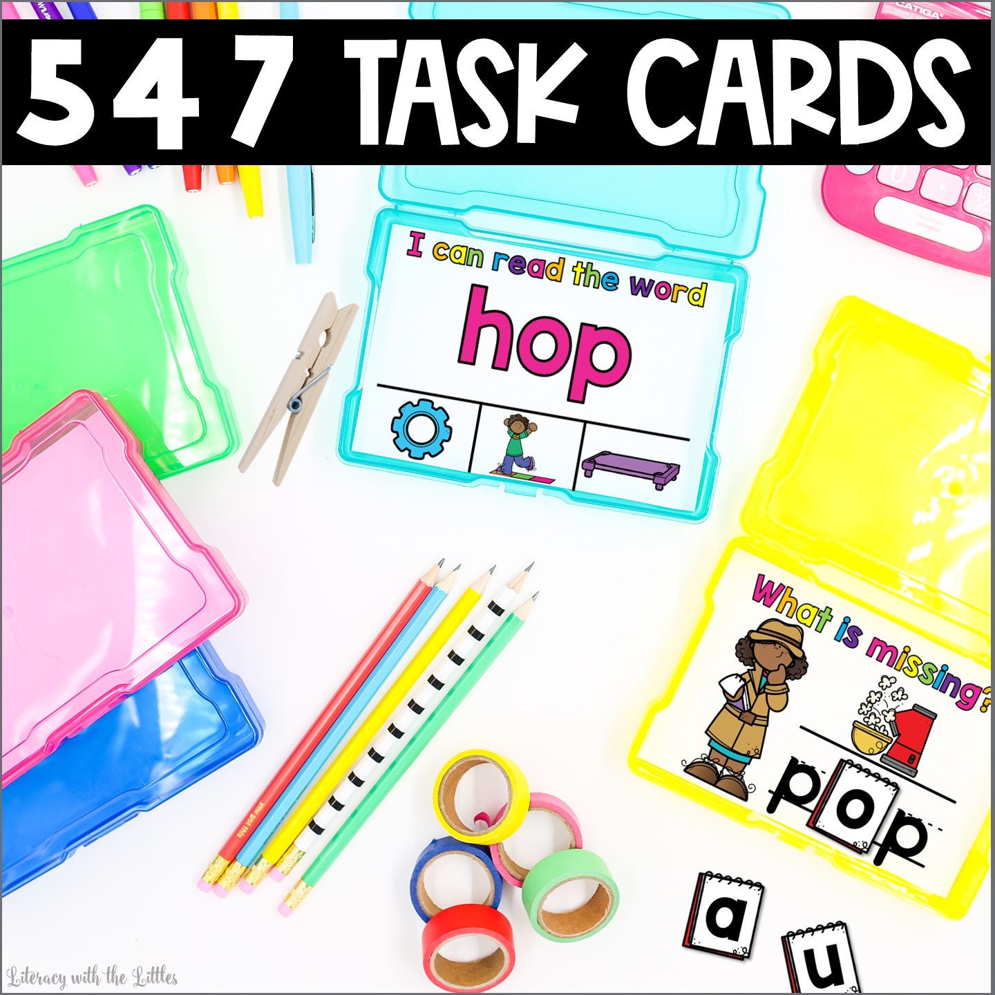CVC Words Task Cards Blending Easy Short Vowel Words Beginning Reader ...