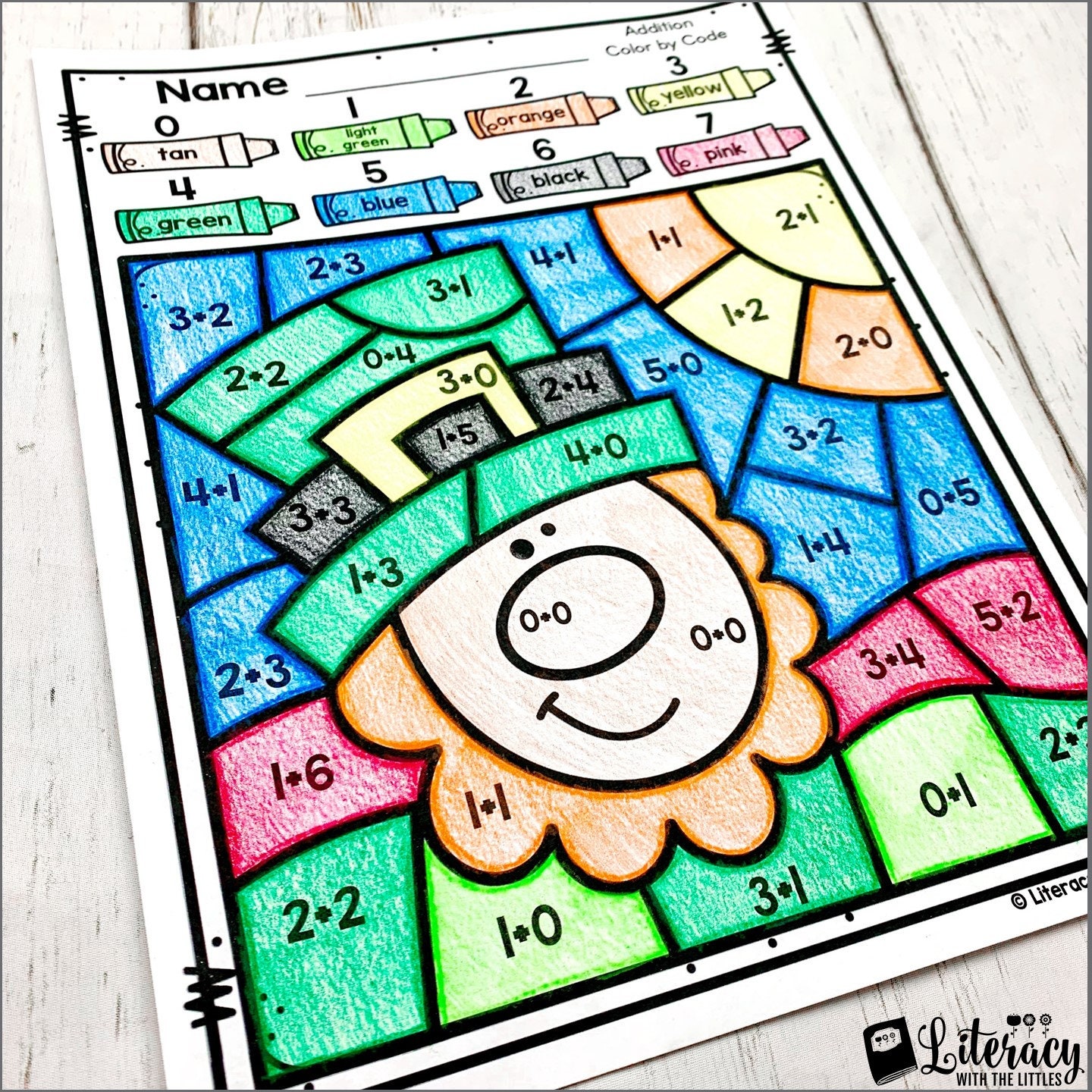 St. Patrick's Day Color by Code Printables March Addition Activities No ...