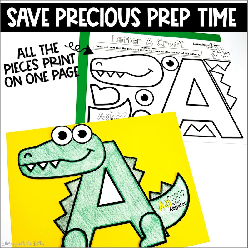 Alphabet Crafts for Kids One Page Crafts Practice Letter Sounds Letter ...