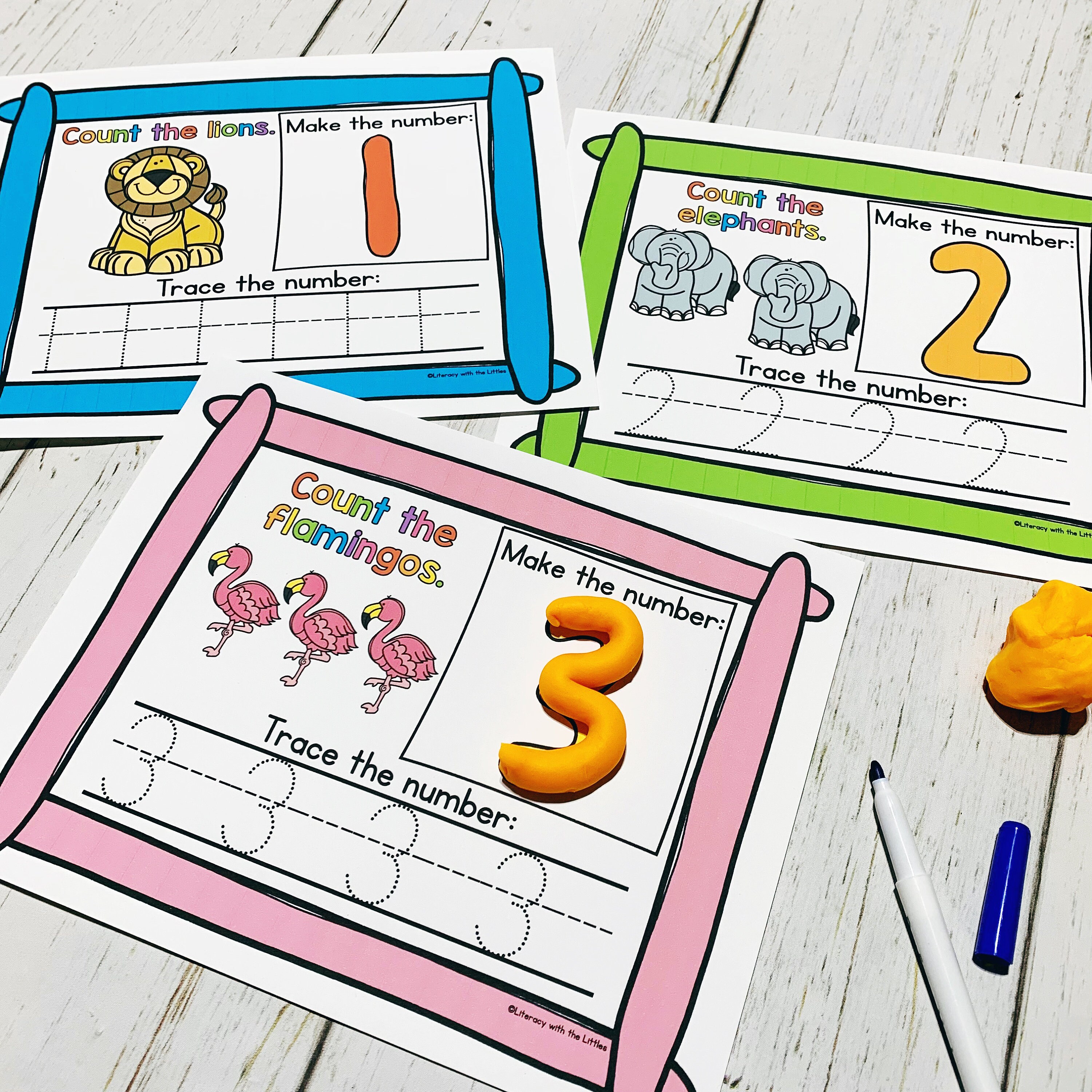Zoo Animals Playdough Mats | Animals From A-Z | Alphabet, Numbers ...