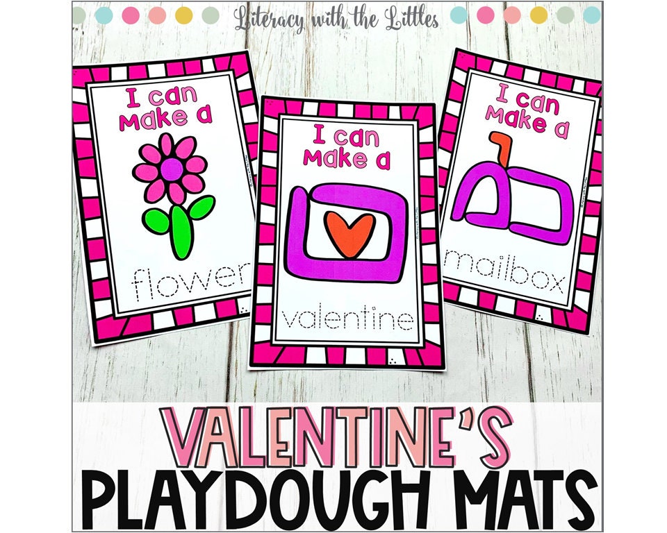 Valentine's Day Playdough Mats | February Fine Motor Skills Center ...