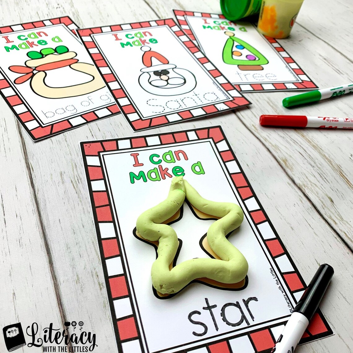 Christmas Playdough Mats Holiday Fine Motor Center December Activity ...