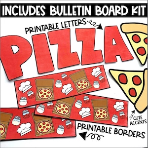 Pizza Fractions Craft Fraction Activity and Math Bulletin Board Kit - Etsy