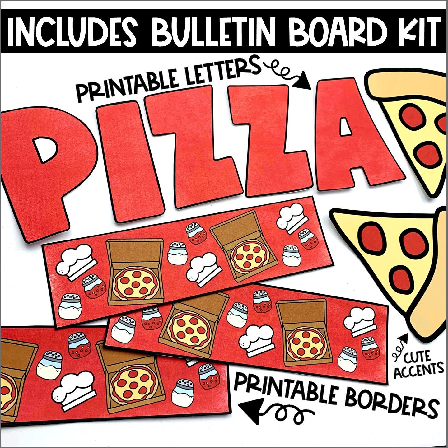 Pizza Fractions Craft | Fraction Activity and Math Bulletin Board Kit ...