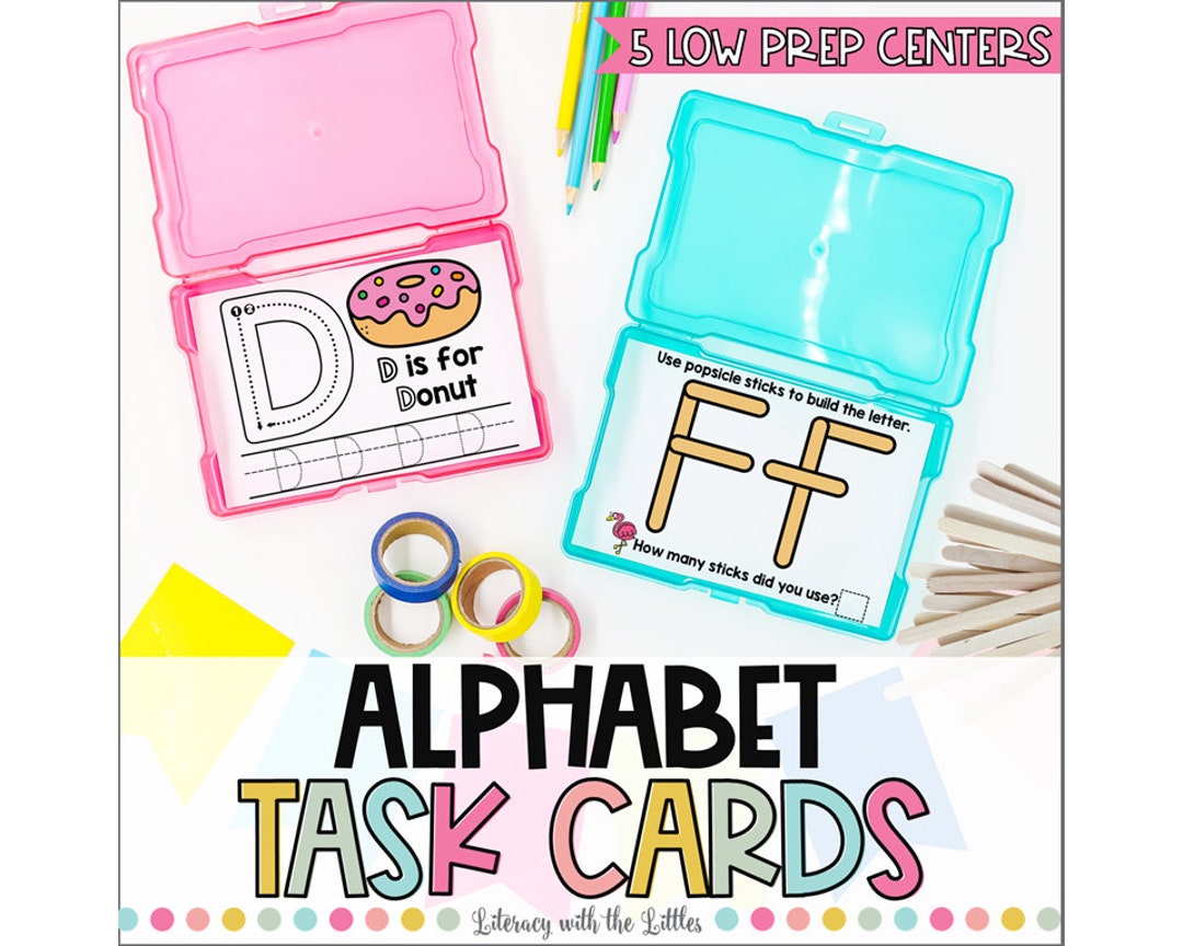 Alphabet Task Cards | Letter Recognition and Matching Activities | Busy ...