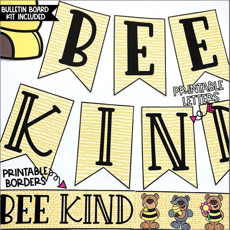 Bee Kind Writing Craft and Bulletin Board Kit | Kindness Door Decor ...