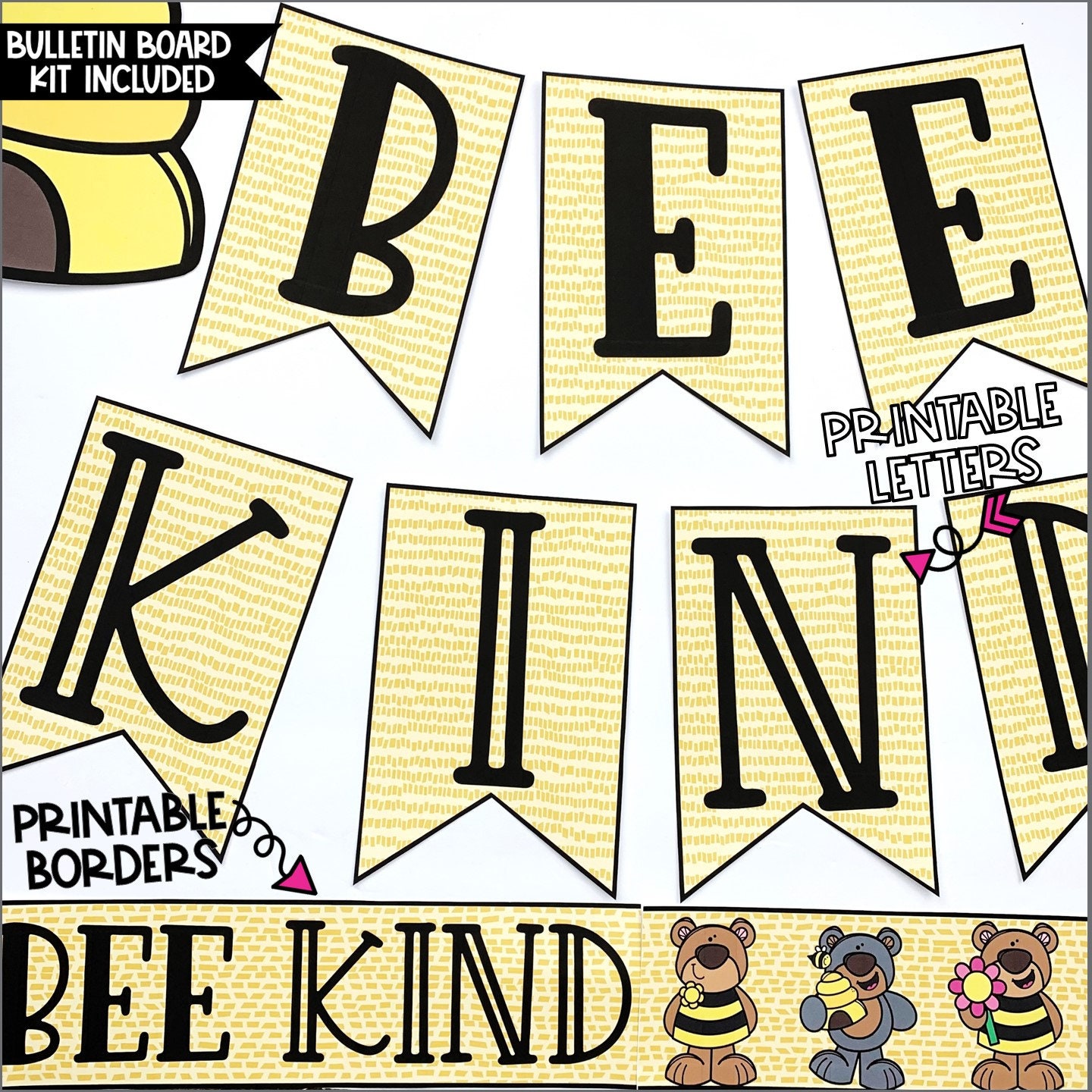 Bee Kind Writing Craft and Bulletin Board Kit | Kindness Door Decor ...