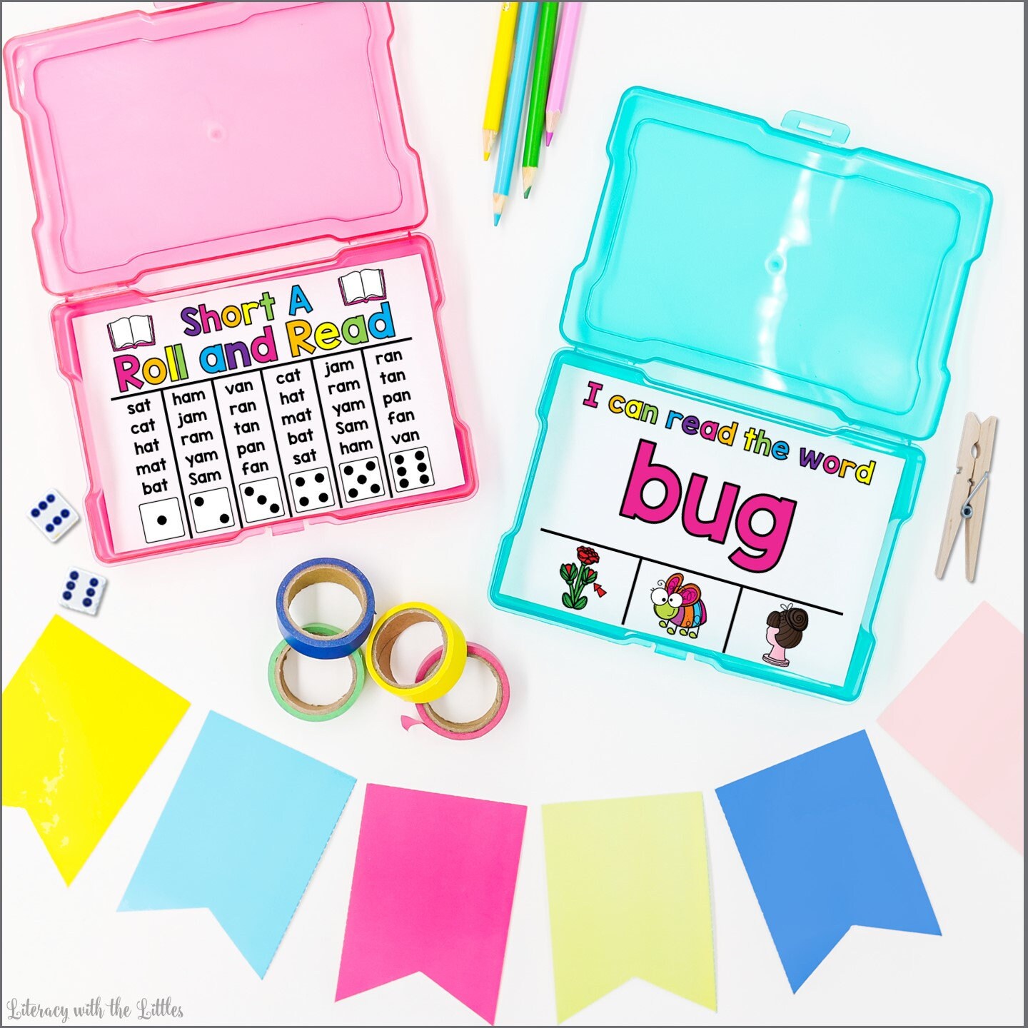 CVC Words Task Cards Blending Easy Short Vowel Words Beginning Reader ...