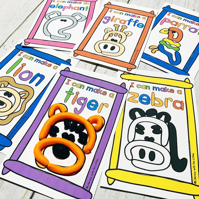 Zoo Animals Playdough Mats | Animals From A-Z | Alphabet, Numbers ...