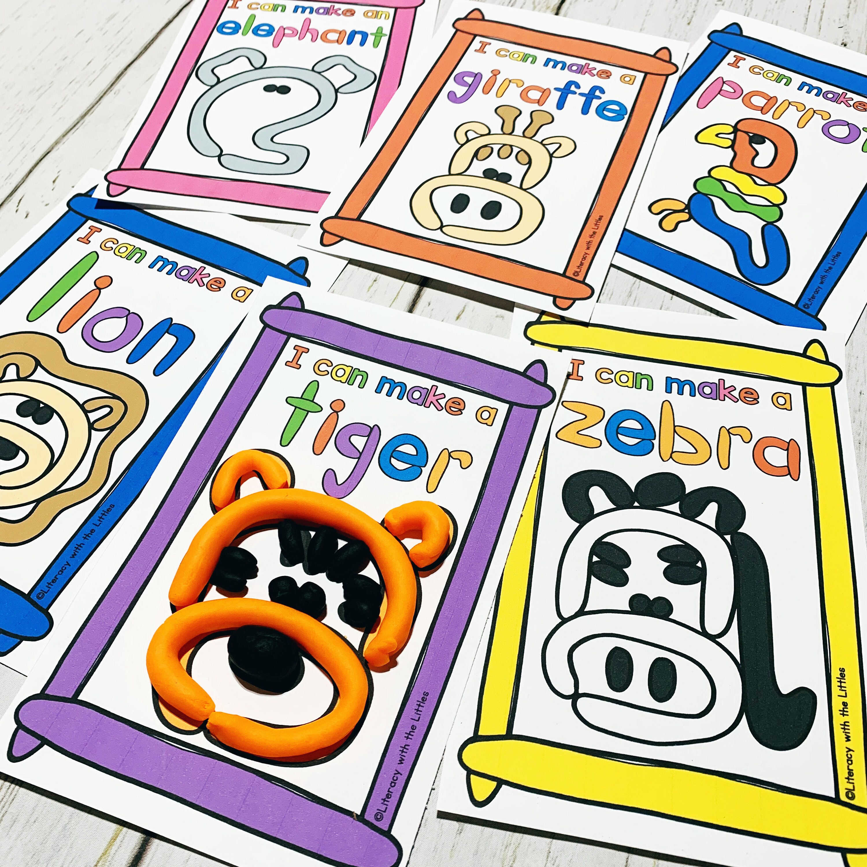 Zoo Animals Playdough Mats Animals From A-Z Alphabet - Etsy