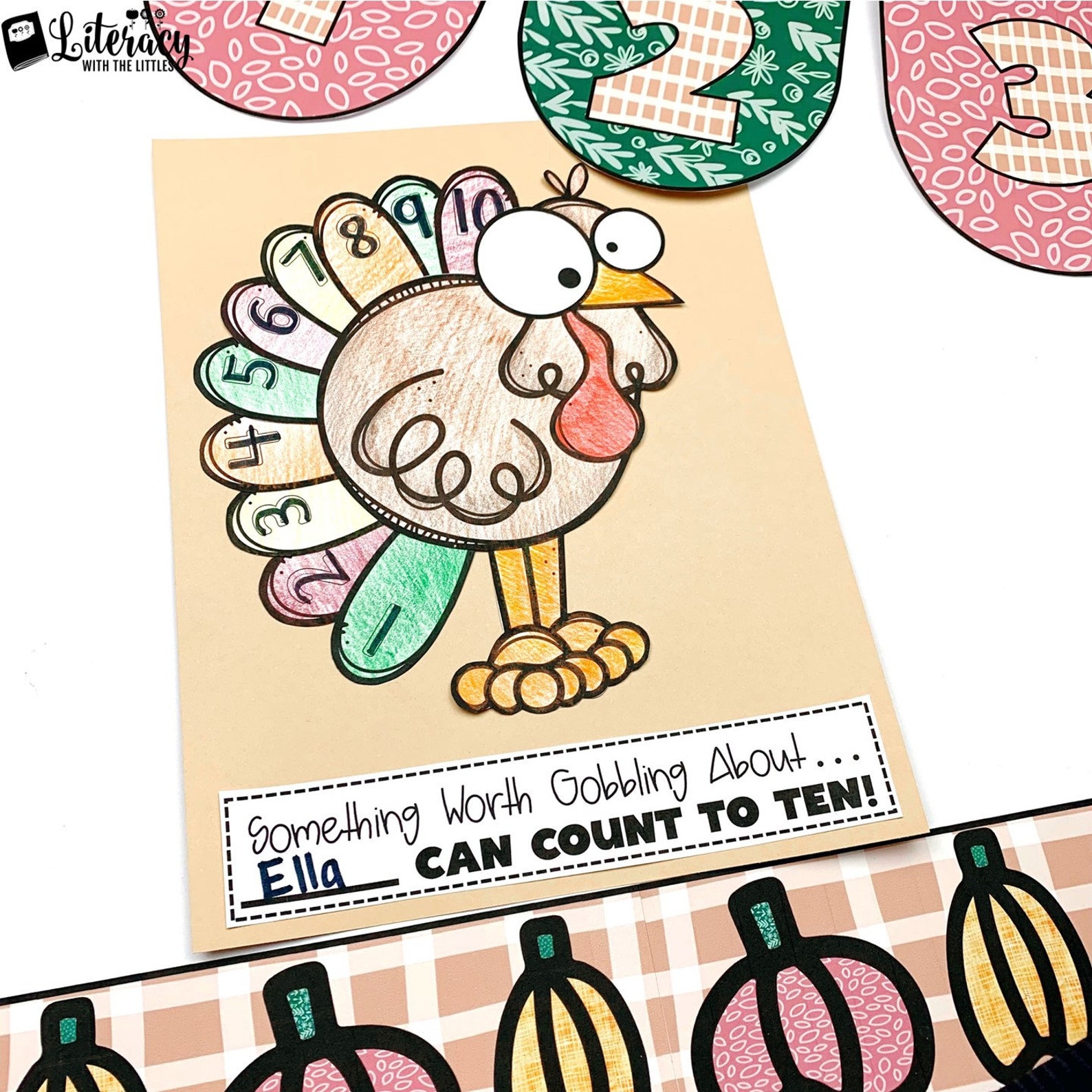 Turkey Counting Craft for Kids | Counting to 10 & Counting by Tens ...