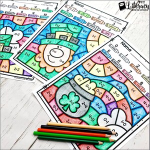 St. Patrick's Day Color by Code Printables | March Addition Activities ...