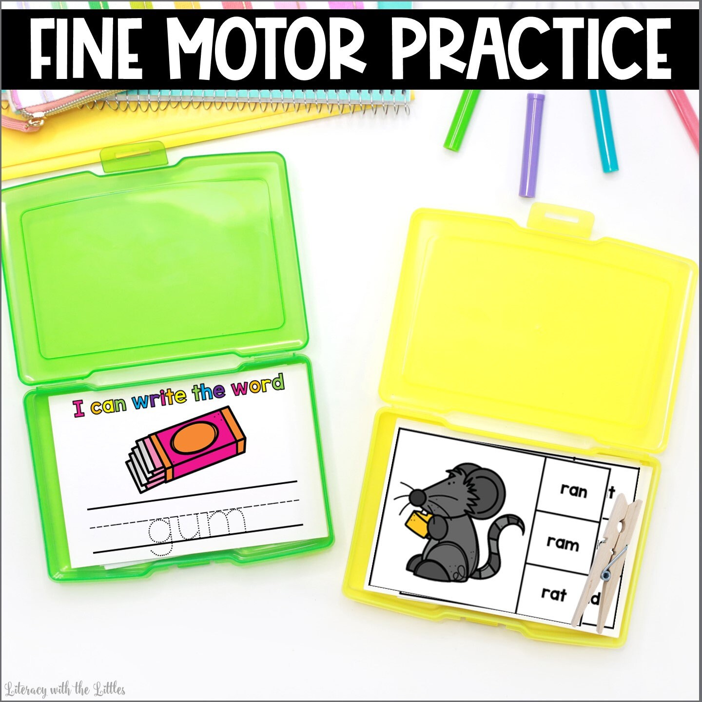CVC Words Task Cards Blending Easy Short Vowel Words Beginning Reader ...