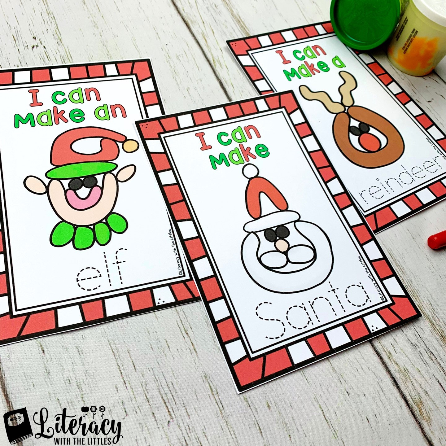 Christmas Playdough Mats Holiday Fine Motor Center December Activity ...
