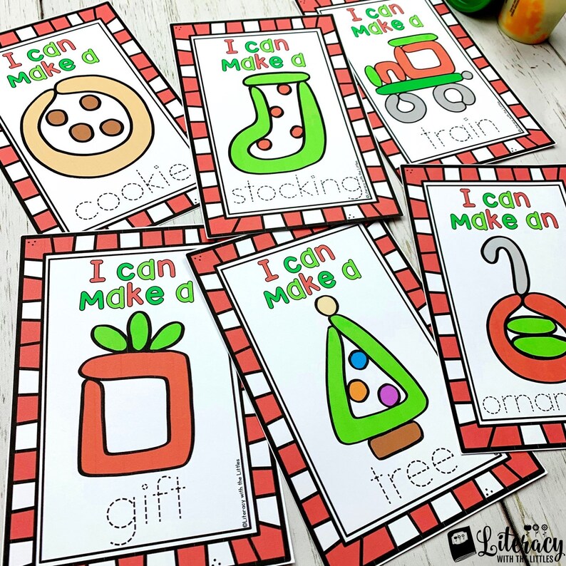 Christmas Playdough Mats Holiday Fine Motor Center December Activity ...