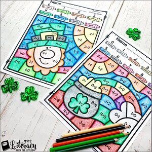 St. Patrick's Day Color by Code Printables | March Addition Activities ...