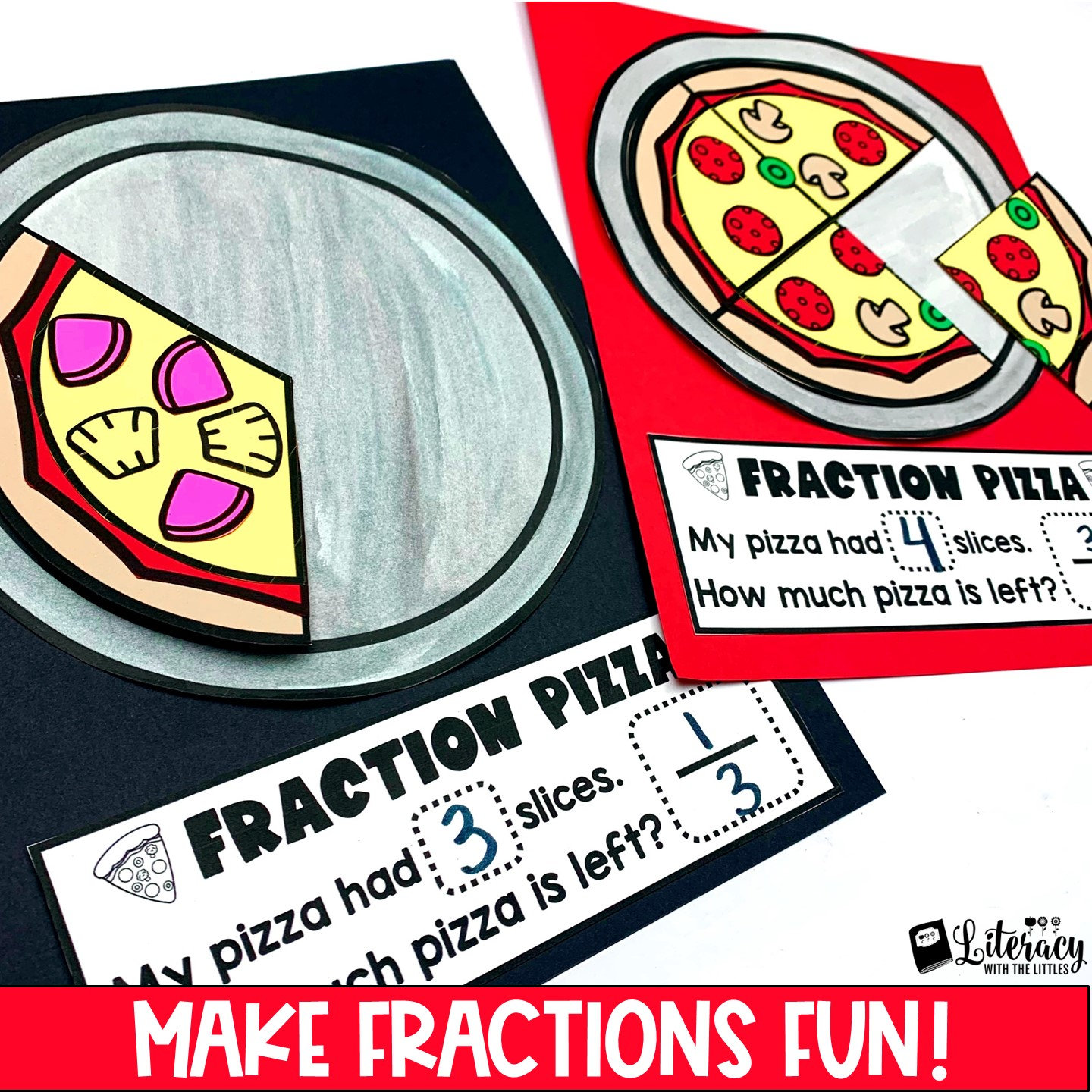 Pizza Fractions Craft | Fraction Activity and Math Bulletin Board Kit ...