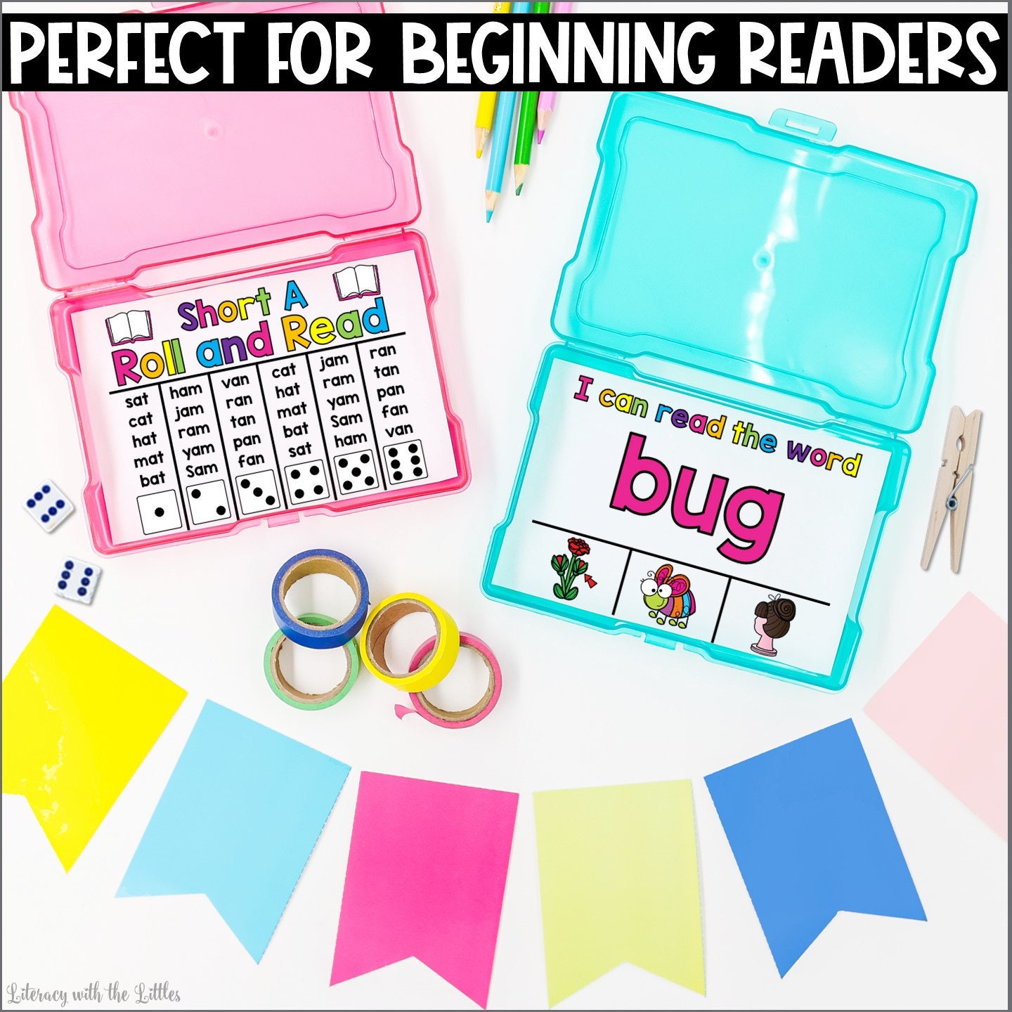CVC Words Task Cards Blending Easy Short Vowel Words Beginning Reader ...