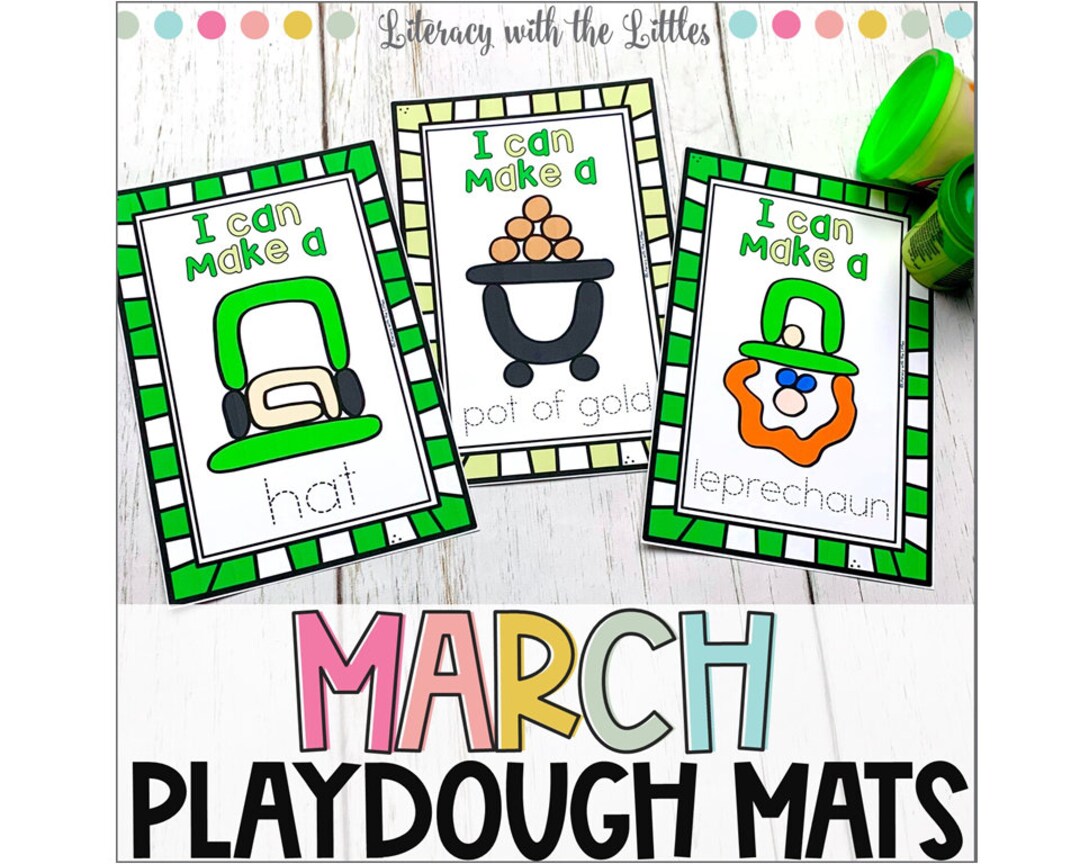 March Playdough Mats | St. Patrick's Day Play Dough Mats for Kids ...