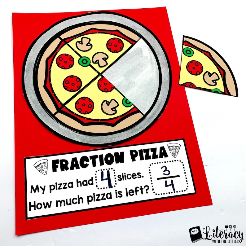 Pizza Fractions Craft Fraction Activity and Math Bulletin Board Kit - Etsy