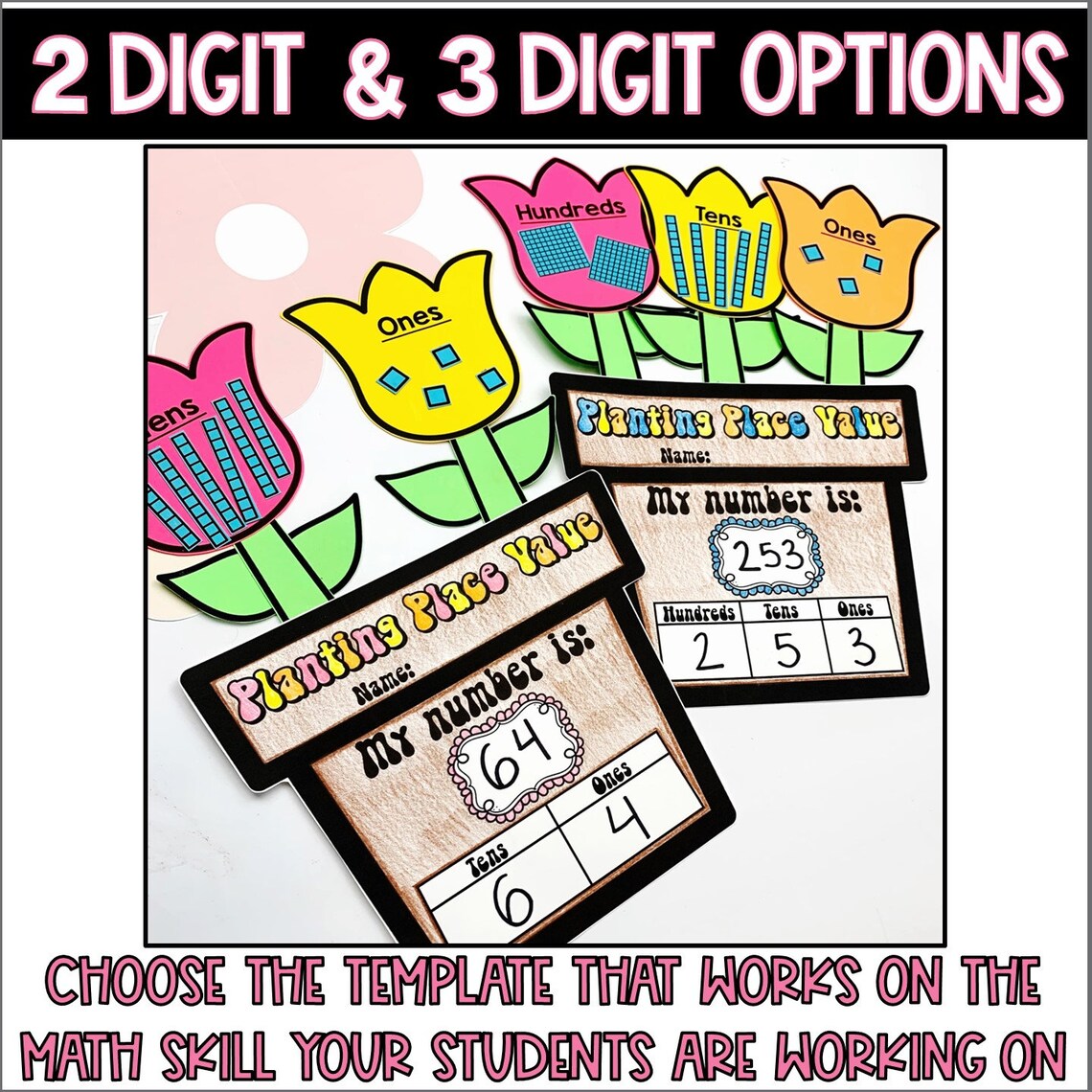 Spring Place Value Craft and Bulletin Board Kit | Represent Place Value ...