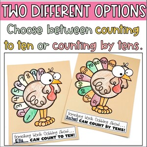 Turkey Counting Craft for Kids | Counting to 10 & Counting by Tens ...