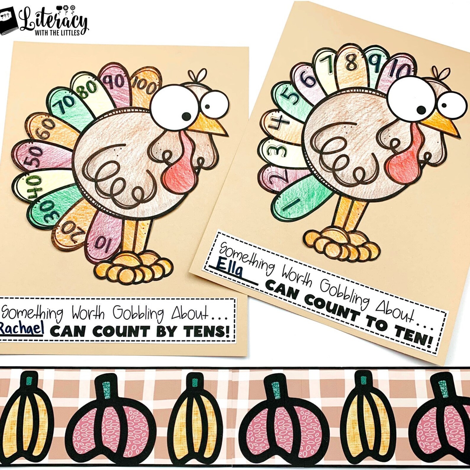 Turkey Counting Craft for Kids | Counting to 10 & Counting by Tens ...