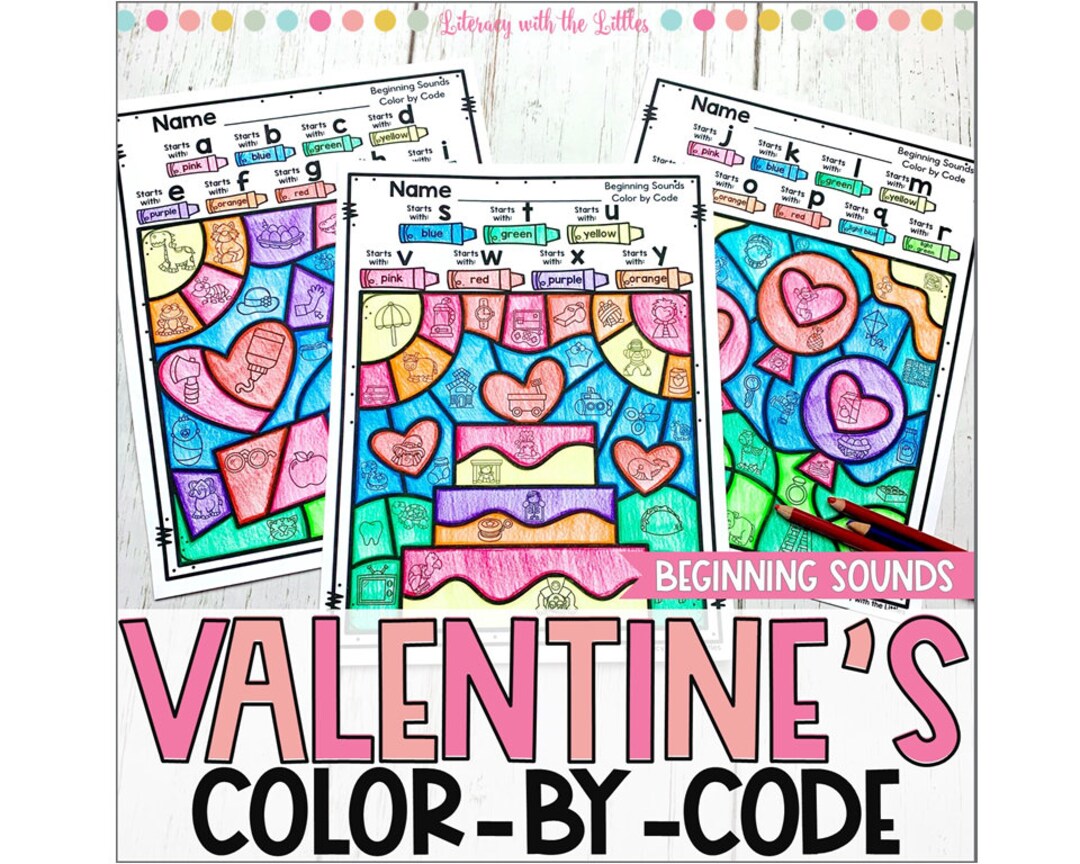 Valentine's Day Color by Code Activities | No Prep February Printables ...