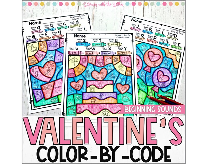 Valentine's Day Color by Code Activities | No Prep February Printables ...