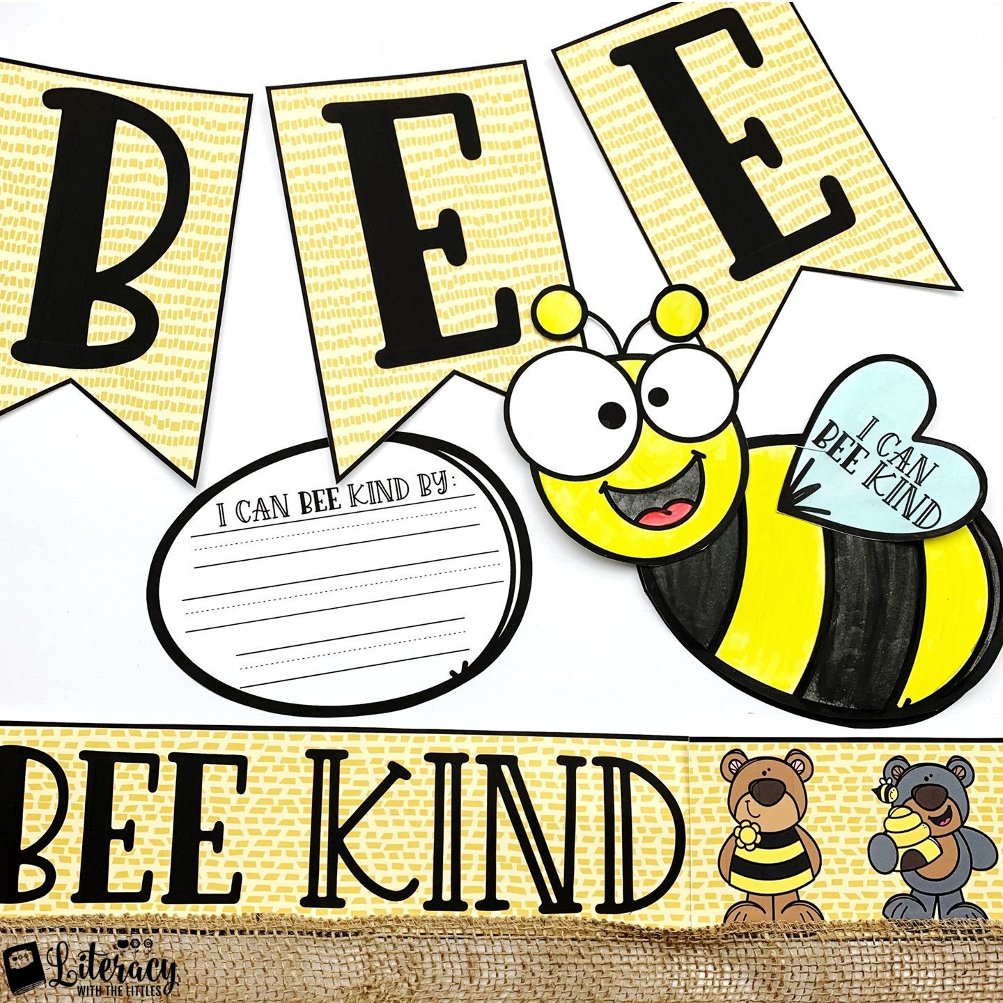 Bee Kind Writing Craft and Bulletin Board Kit | Kindness Door Decor ...