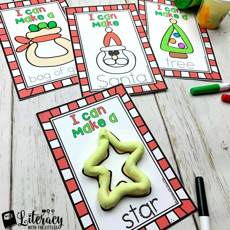 Christmas Playdough Mats Holiday Fine Motor Center December Activity ...