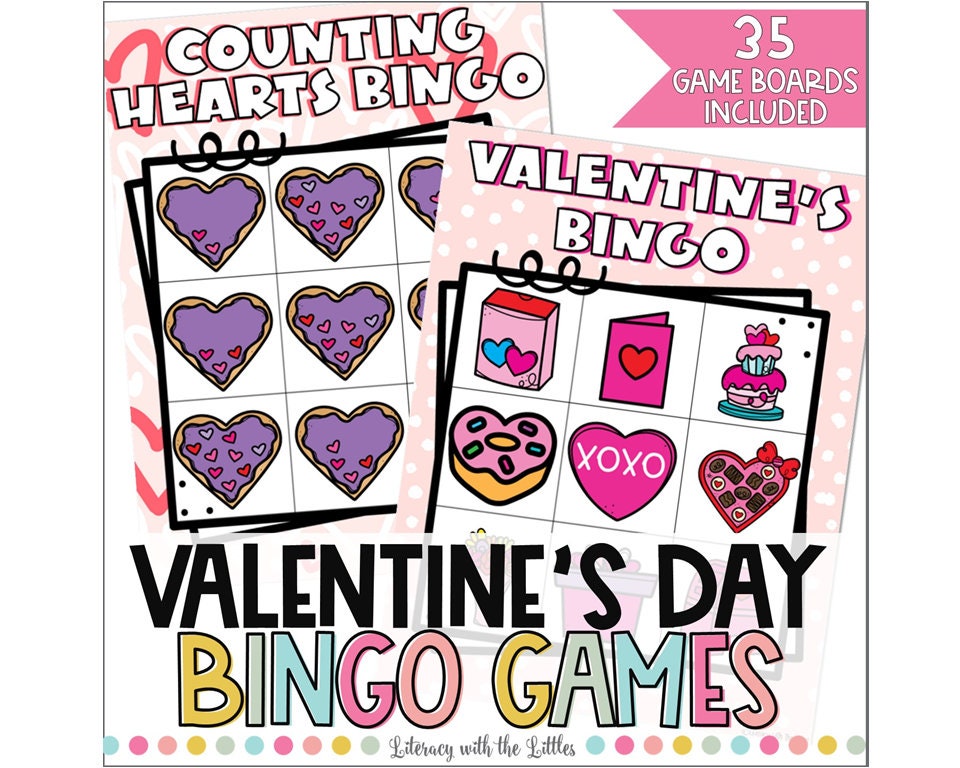 Valentine's Day Bingo Game | Class Party Activity for Preschool ...