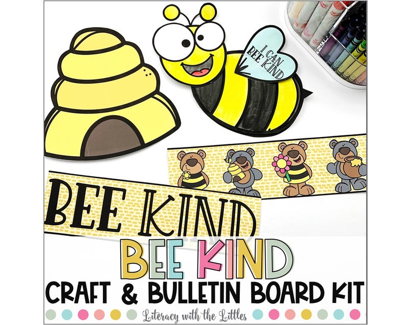 Bee Kind Writing Craft and Bulletin Board Kit | Kindness Door Decor ...