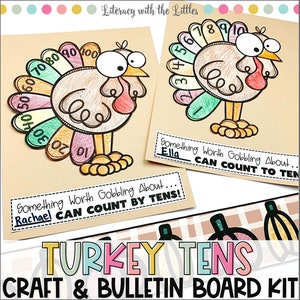 Turkey Counting Craft for Kids | Counting to 10 & Counting by Tens ...