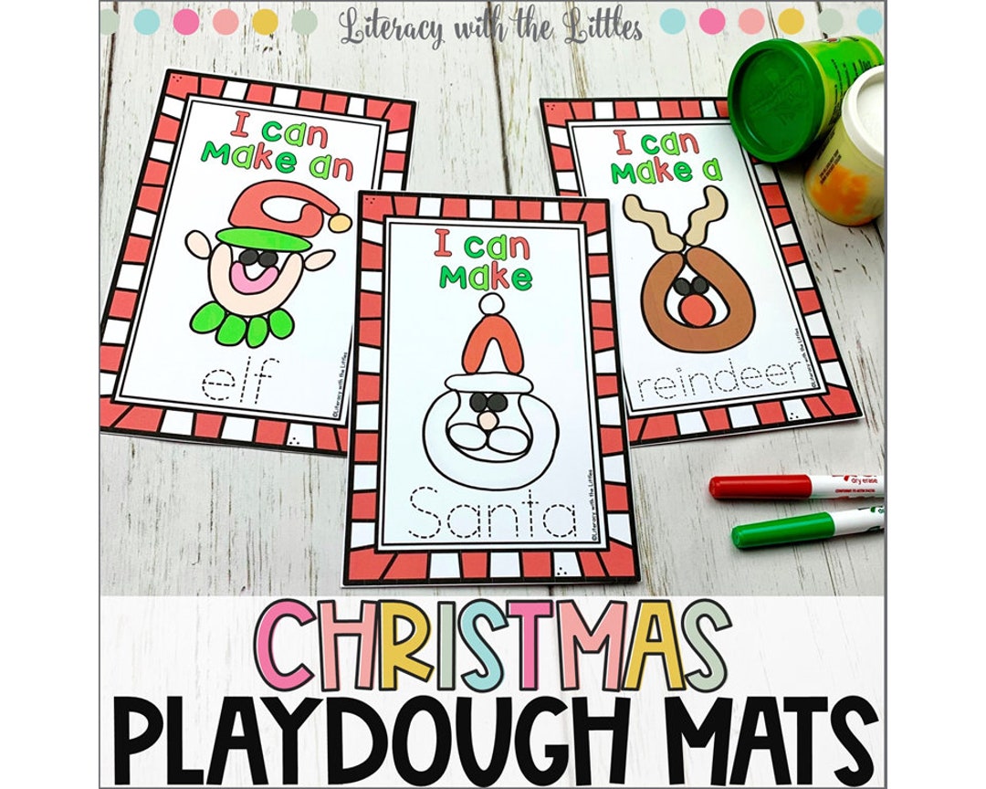 Christmas Playdough Mats | Holiday Fine Motor Center | December ...