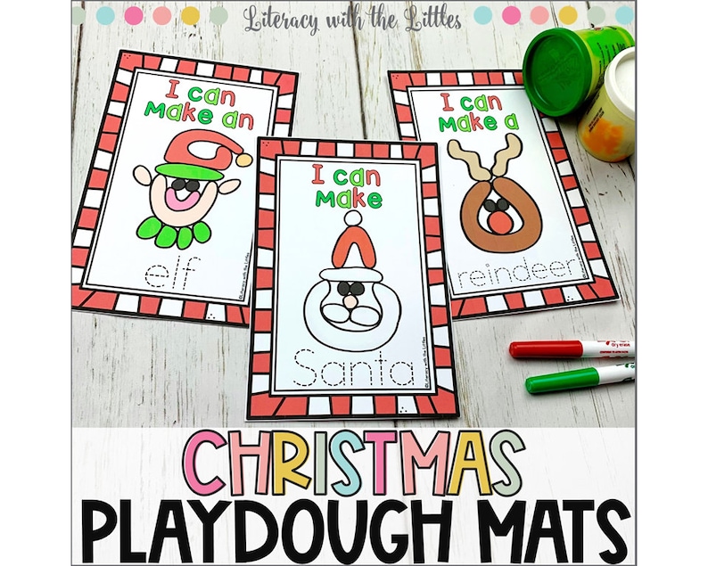 Christmas Playdough Mats Holiday Fine Motor Center December Activity ...