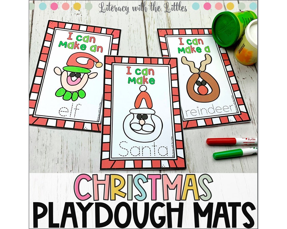 Christmas Playdough Mats | Holiday Fine Motor Center | December ...
