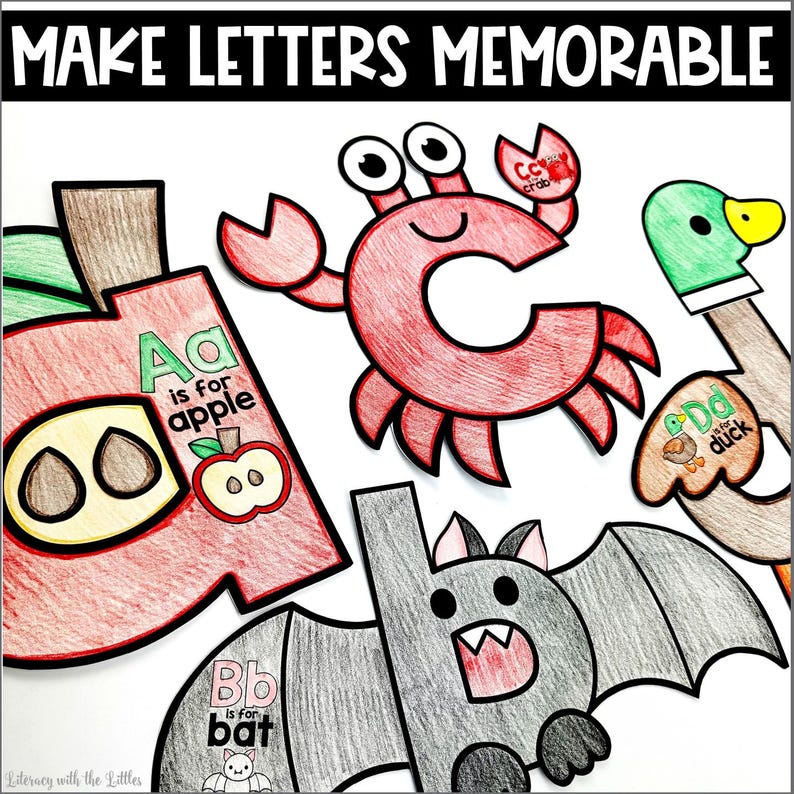 Lowercase Alphabet Crafts for Kids One Page Crafts Practice Letter ...